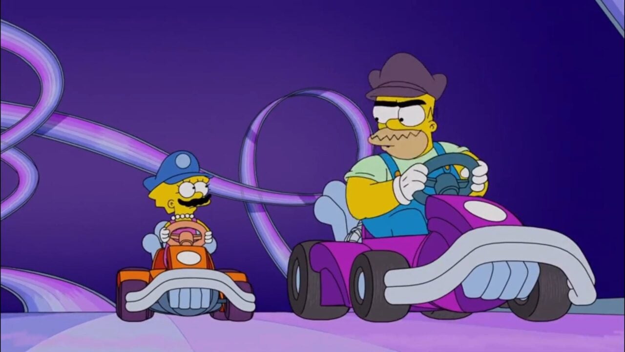 Mario Kart Spoof In New Simpsons Episode Features Yoshi Milhouse, Wario ...