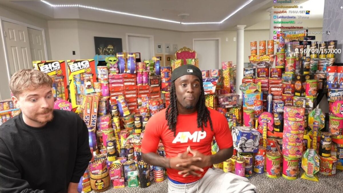 Watch Twitch Star Kai Cenat And MrBeast's Indoor Firework Display - Kotaku