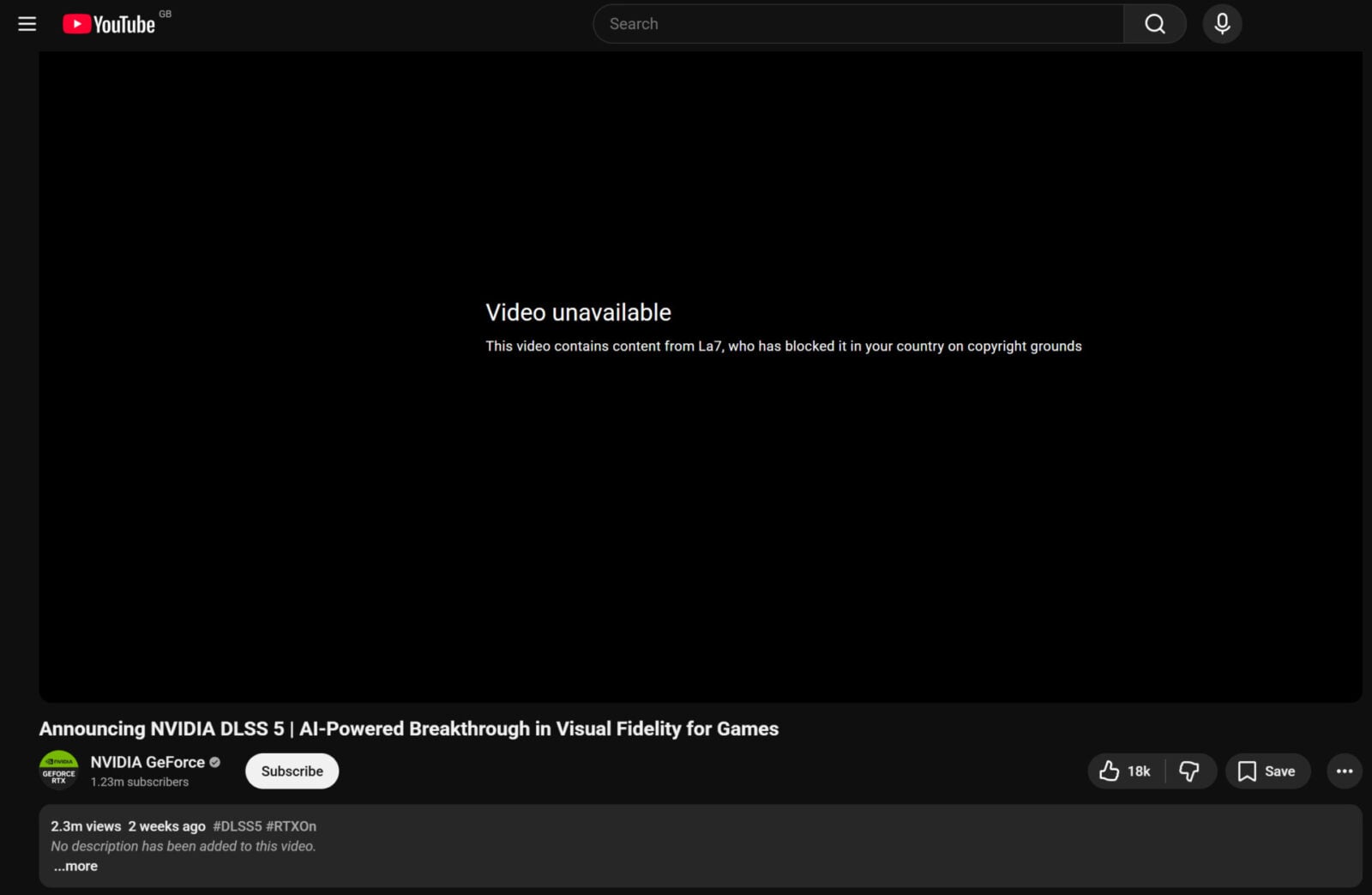 Nvidia's DLSS 5 YouTube Reveal Video Hit By Copyright Strike