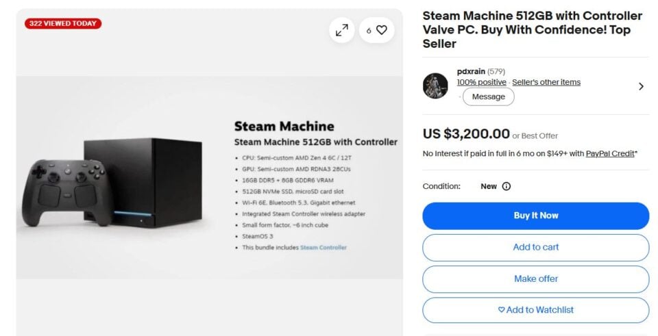 Valve's Steam Machine Is Already Being Scalped For Over $3000